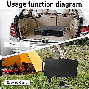 Outafurnia Outdoor Grill Table Stand, Folding Grill Carts, Portable Blackstone Griddle Stand with Shelf,Stable Outdoor Cooking Prep Table with Wheels for BBQ, Camping and Parties