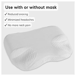 BraceAbility CPAP Pillow - Side Sleeper Positional Soft Memory Foam Orthopedic Contour Posture Wedge for Anti-Snoring Prevention Nasal Relief Therapy for Men and Women
