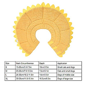 Cat Recovery Collar, Cute Sun Flower Soft Cat Cone Cones Elizabethan Collar for Dog Cat Kitten After Surgery, Wound Healing(L)