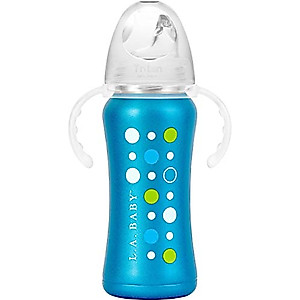 Ultimate Stainless Steel Sippy Cup | 9oz Insulated Sippy Cup for Toddlers Insulates 10+ Hours | Leak-free, Non-toxic Medical Grade Silicone and Stainless Steel Sippy Cup for Baby - Blue