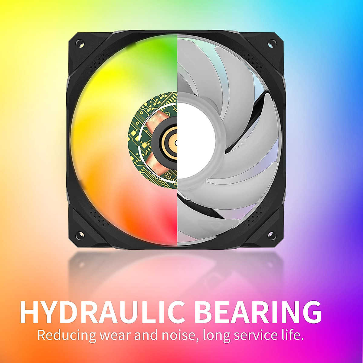 novonest 120mm PC Case Fan,5V 3PIN Addressable RGB Silent Fan,PWM 4PIN Adjustable Fan Group,High Performance Rotating Infinity Mirror Fan, with Fan Hub,UA0107(3-Pack)