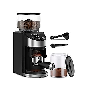 Gevi Burr Coffee Grinder, Adjustable Burr Mill with 35 Precise Grind Settings, Electric Coffee Grinder for Espresso/Drip/Percolator/French Press/American/Turkish Coffee Makers, 120V/200W, Black