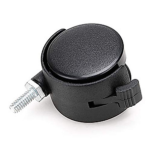 Skelang 4 Pcs 1.5" Nylon Plastic Swivel Stem Casters Wheel with Brakes, Stem Diameter 5/16” for Office Chair, Game Chair, Kitchen Shelf, Sofa