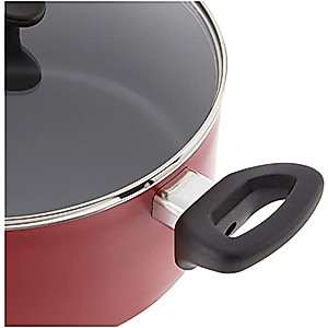 BELLA Cookware Set, 12 Piece Pots and Pans with Utensils, Nonstick Scratch Resistant Cooking Surface Compatible with All Stoves, Nylon and Aluminum, Red