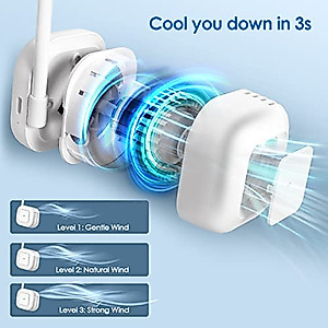 Neck Fan, Portable Neck Fan 360° Foldable, Personal Neck Fan Air Conditioner with 3 Speeds, Cooling Neck Fans Portable Rechargeable for Women Men Kids Outdoor Indoor