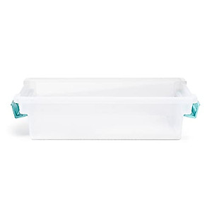Sterilite Small Clip Box Clear Stacking Storage Tote Container with Latching Lid for Home & Office Organization and Storage Solution, 18 Pack