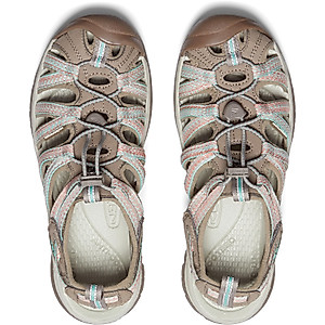 KEEN Women's Whisper Closed Toe Sport Sandals, Taupe/Coral, 7