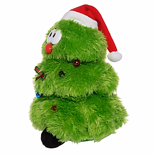 Simply Genius Singing Dancing Christmas Tree: Animated Christmas Character, 12” Stuffed Animal Plush Christmas Tree with Music and Lights, Sings and Dances to “Rockin’ Around The Christmas Tree”