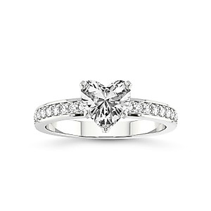 2 Ct | IGI Certified Heart Shape Lab Grown Diamond Engagement Ring | 14K Or 18K in White, Yellow Or Rose Gold | Charm Of Love Eternity Diamond Ring | FG-VS1-VS2 Quality Friendly Diamonds