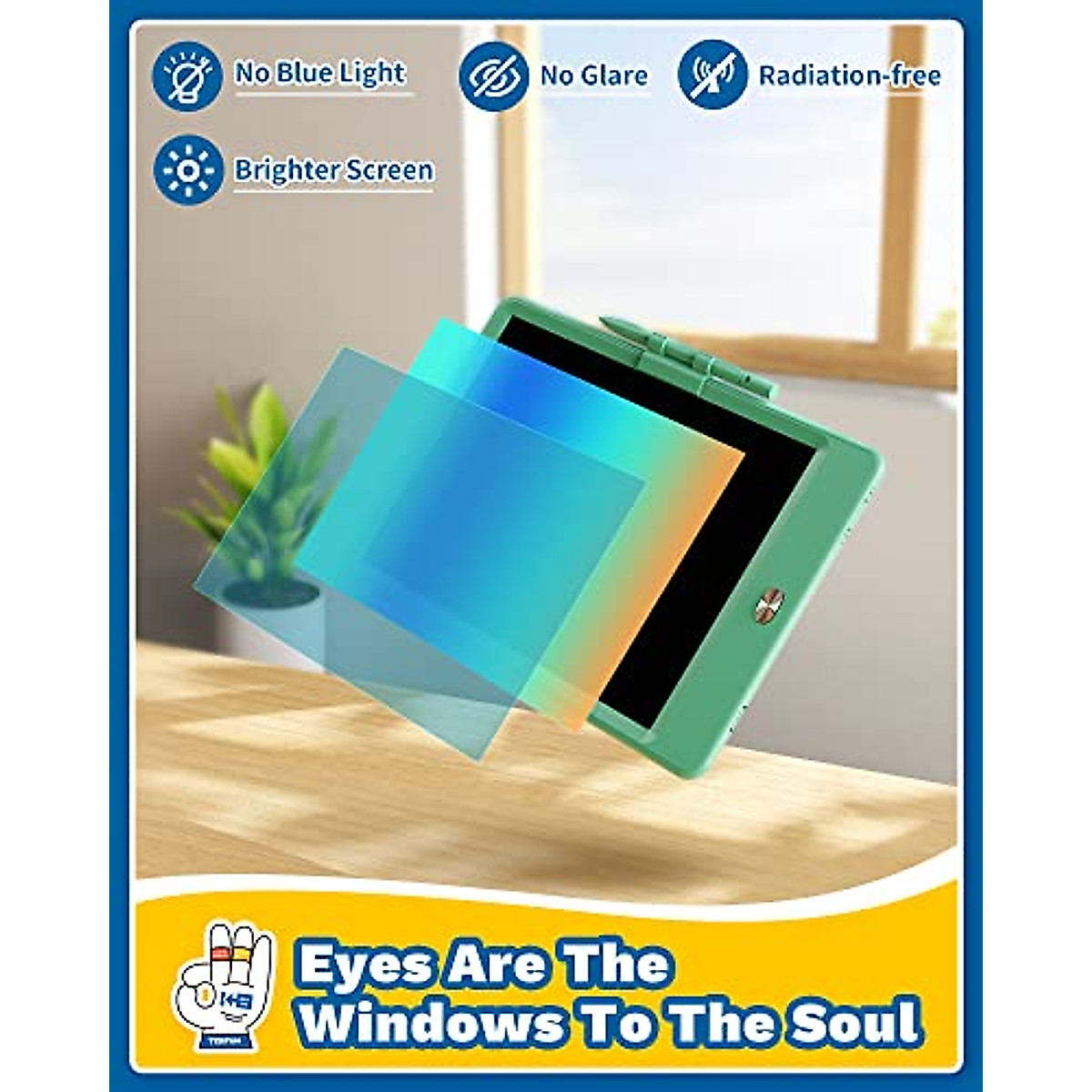 TEKFUN Kids Toys Toddlers Toys for Boys and Girls, 8.5in LCD Writing Tablets Drawing Pad for Kids, Light Doodle Pad Drawing Board for Toddlers, Gifts Toys for 3 4 5 6 7 Year Old Girls Boys(Green)