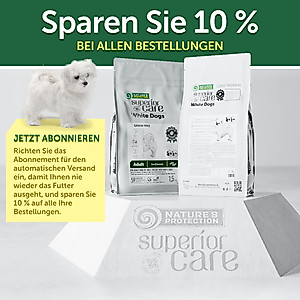 Nature's Protection Superior Care White Dogs Dry Dog Food with Lamb and Rice for Adult Small and Mini Breeds Light Coated Dogs 3.3lb