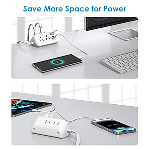 30W Power Strip USB C,5ft Black Extension Cord with USB C Ports, Small Portable Power Strip for Travel Home, Flat Plug 4 Outlet 3 USB Ports PD Fast Charging Cruise Power Strip Cruise Approved