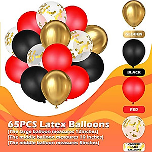 86 Pcs Movie Night Party Decorations Kit, Include Movie Night Themed Large Backdrop Movie Night Colorful Balloons Movie Night Table Cover Cake Topper for Movie Night Party Red Carpet Party Supplies