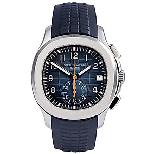 Specht&Sohne Men's Quartz Watches for Men Chronograph Display Waterproof 42mm Steel Sports Watches Luminous Rubber Strap Waterproof Analogue Wrist Watch (Blue)