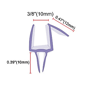 Cozylkx Frameless Glass Shower Door Sweep for 3/8" Glass, Bottom Seal with Drip Rail, 27.5" Long