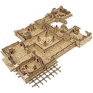 TowerRex 3D Modular Battle Map D&D Terrain - dnd accessories, set for Dungeons & Dragons, Pathfinder, Warhammer, Tabletop battle mat grid, wargaming terrain, TTRPG Scenery kit for 28mm 32mm miniatures