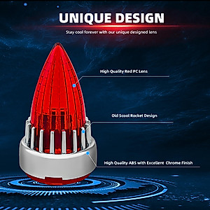 FATECIM 2" Turn Signal Light Covers Supersonic Replacement Red Lenses Clip On for Softail Street Road Glide Fat Boy Sportster Dyna Deluxe Chrome Bezel