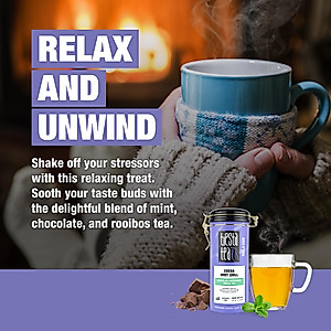 Tiesta Tea - Cocoa Mint Chill | Chocolate Peppermint Herbal Tea | Premium Loose Leaf Tea Blend | Non-Caffeinated Tea | Make Hot or Iced Tea & Brews Up to 50 Cups - 3 Ounce Refillable Tin