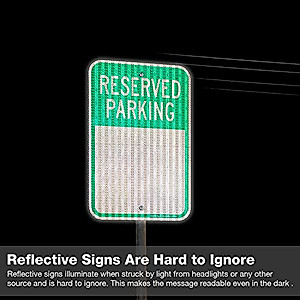 Faittoo Blank Reserved Parking Signs, 4-Pack 18 x 12 Inch Engineer Grade Reflective Aluminum Signs, Weather/Fade Resistant, UV Protected, Easy to Install and Read, Indoor/Outdoors Use