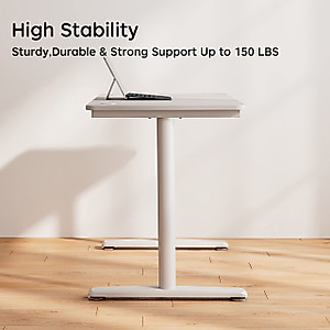 EUREKA ERGONOMIC Gaming Desk, 47 Inch White Computer Desk I Shaped Leg PC Gamer Desk Study Writing Working Laptop Table Home Office with Free Mouse Pad Sturdy Modern Workstation, Easy to Assemble