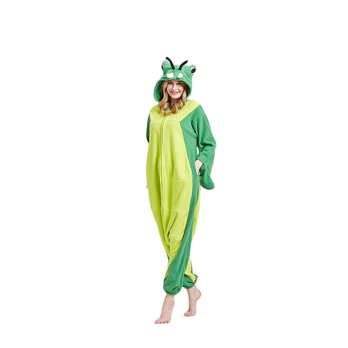 DarkCom Adult Onesie Christmas Pajamas Animal Halloween Costume Green Mantis Cosplay One Piece Unisex Homewear X-Large
