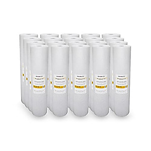 Max Water 20 inch x 4.5 inch, 5 Micron Replacement Sediment Water Filter Cartridge for Whole House, Melt Blown Filtration Fiber for Heavy Duty (Pack of 20)
