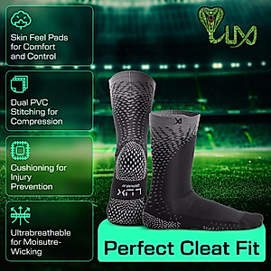 LUX Sports ProCleat Performance Grip Socks GripArray™ - Athletic Socks for Performance Sports - Grip Socks for Men and Women - Non-Slip High-Performance Sports Socks for Soccer, Baseball, and more