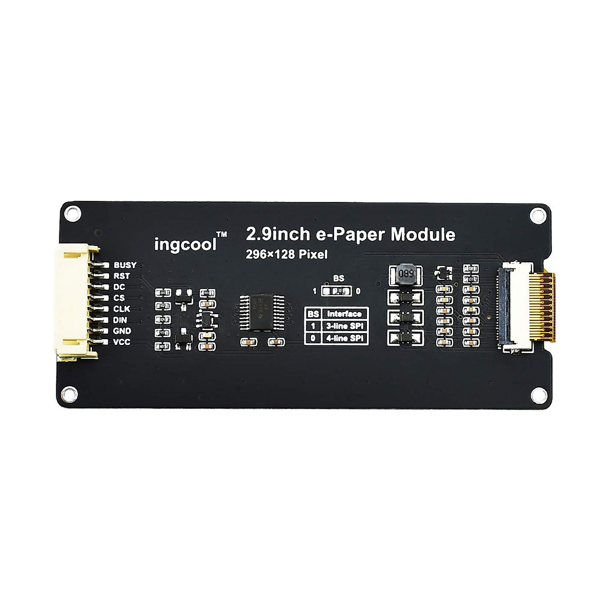 Ingcool 2.9inch e-Ink Display Module, 296x128 Resolution Two-Color e-Paper Display epaper Screen for Raspberry Pi/Jetson Nano/Arduino/Nucleo,SPI Interface Support Partial Refresh