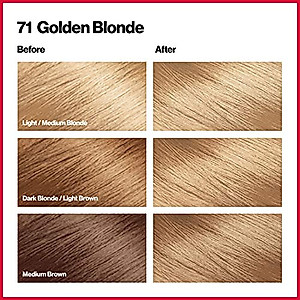 Revlon Permanent Hair Color, Permanent Hair Dye, Colorsilk with 100% Gray Coverage, Ammonia-Free, Keratin and Amino Acids, 71 Golden Blonde, 4.4 Oz (Pack of 3)