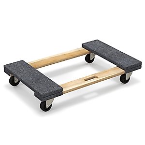 Goplus Furniture Moving Dolly, Heavy Duty Wood Rolling Mover with Wheels for Piano Couch Fridge Heavy Items, Securely Holds 1000 LBS (1 Pack with Handle)