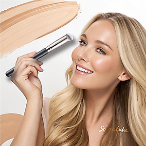 ENERGY Concealer Brush Under Eye Mini Angled Flat Top Kabuki Nose Contour Brush for Concealing Blending Setting Buffing with Powder Liquid Cream Cosmetic Pro Small Makeup Foundation brushes 270