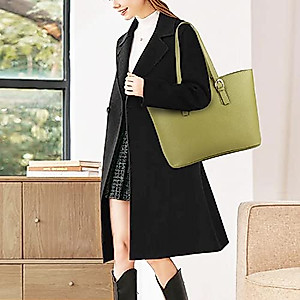 Banuce Leather Handbags for Women Purse Large Capacity Shoulder Tote Bag for A4 and 9.7 Inch iPad