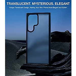 TORRAS Shockproof Designed for Samsung Galaxy S23 Ultra Case 6.8'',Military Grade Drop Tested, Protective Hard Semi-Clear Back Thin Slim Galaxy S23 Ultra Case 2023, Phantom Black-Guardian Series