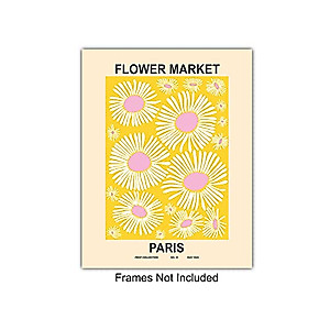 Flower Market Wall Art Prints - Flower Market Wall Decor - Abstract Minimalist Wall Art - Aesthetic Pictures - Mid Century Modern Gallery Wall Art - Museum Poster Set 8x10 - Matisse Style Prints