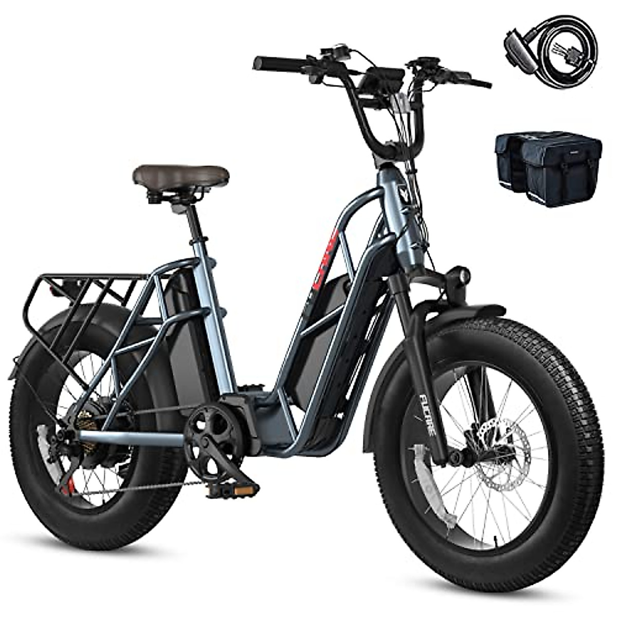 Fucare Electric Bike,Gemini/Gemini X Dual Battery 20.8AH(30AH) 750W 48V,Electric Bike for Adults,31MPH Max Speed,70-80(100-120) Miles,5.3" Display,Shimano 7 Speed,20''×4.0'' All Terrain Electric Bike