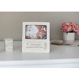 DEMDACO You Are My Sunshine Cream 8.5 x 7.5 Ceramic and Glass Children's Decorative Picture Frame