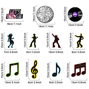 30 Pieces Disco Party Decorations 70's Themed Party Banner Music Record Decorations Disco Foil Swirl Ball Hanging Decor for 1970s Disco Fever Hippie Birthday Party Favors Supplies