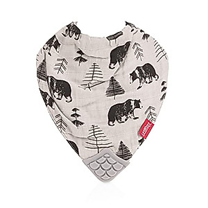Nuby Nuby 3-Piece Muslin Bandana Bib with Teeth, Colors May Vary