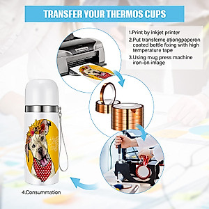 Geiserailie 4 Pack Sublimation Tumblers Cups 12 oz Blank Vacuum Stainless Steel Tumblers with Lids White Sublimation DIY Coffee Travel Mug for Office Travel Outdoors