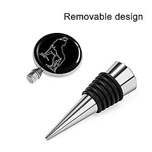 Wolf Howling Wine Bottle Stoppers Reusable Plug Wine Saver Corks for Beverage Holiday Party Kitchen Decorative