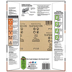 Gator 9" x 11" Bare Wood Sanding Sheets, 150 Grit, 25 Pack