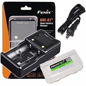 EdisonBright Fenix are-C1+ Plus Universal Smart Digital Display Battery Charger Battery Carry case