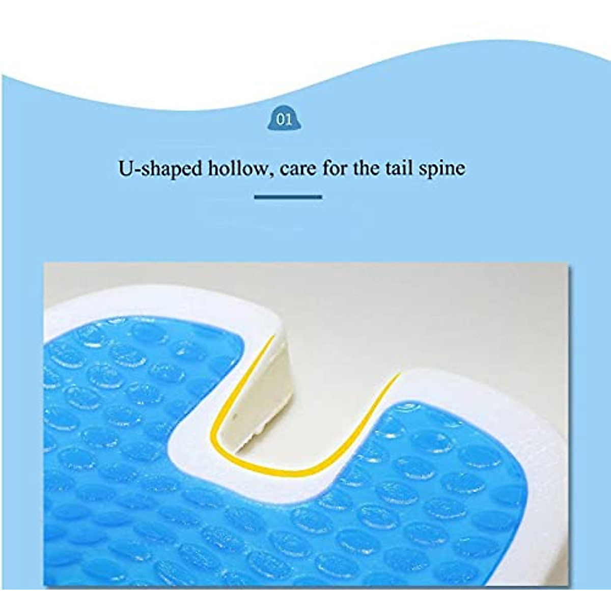 NC Comfortable Cushion, Gel+Memory Foam Reinforced Cushion, Ergonomic, Tail Vertebra Cushion, Relieve Tailbone Pain – Office Chair, Car Seat Cushion, Wheelchair Cushion