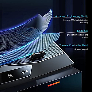 SATNK Gaming Laptop Cooling Pad with 8 Powerful Silent Cooling Fans, RGB Lights Laptop Cooler 12-16 Inch, Laptop Cooling Stand with 5 Adjustable Heights, 3 USB Ports,5ft (1.5m) Extra Long Cable