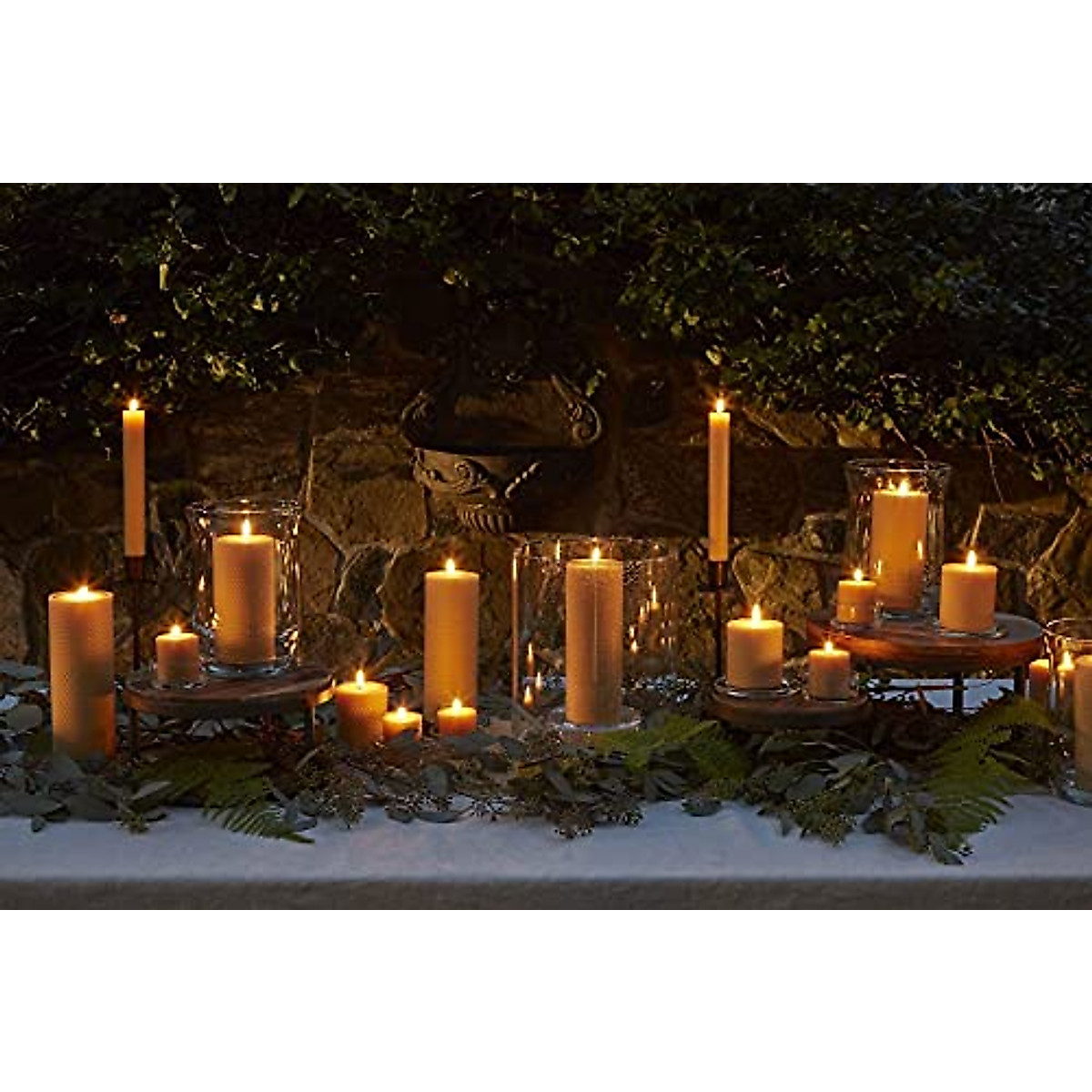 Hand-Rolled Beeswax Votive Candles 4pk - By Little Bee of Connecticut