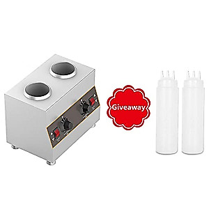 FAIRYT Commercial Sauce Warmer Jam Heating Preservation Machine Electric Countertop Food Sauce Warmer Pump Dispenser Heat Preservation Machine,2grid-110V