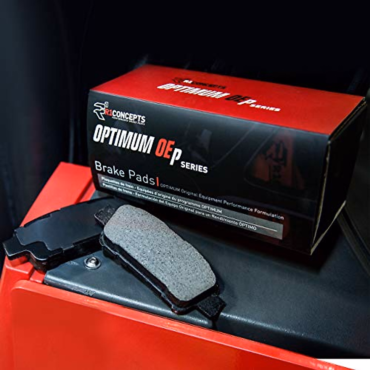 R1 Concepts Front Rear Brakes and Rotors Kit |Front Rear Brake Pads| Brake Rotors and Pads| Optimum OEp Brake Pads and Rotors| Hardware Kit|fits 2004-2009 Lexus RX330, RX350, RX400h; Toyota Highlander