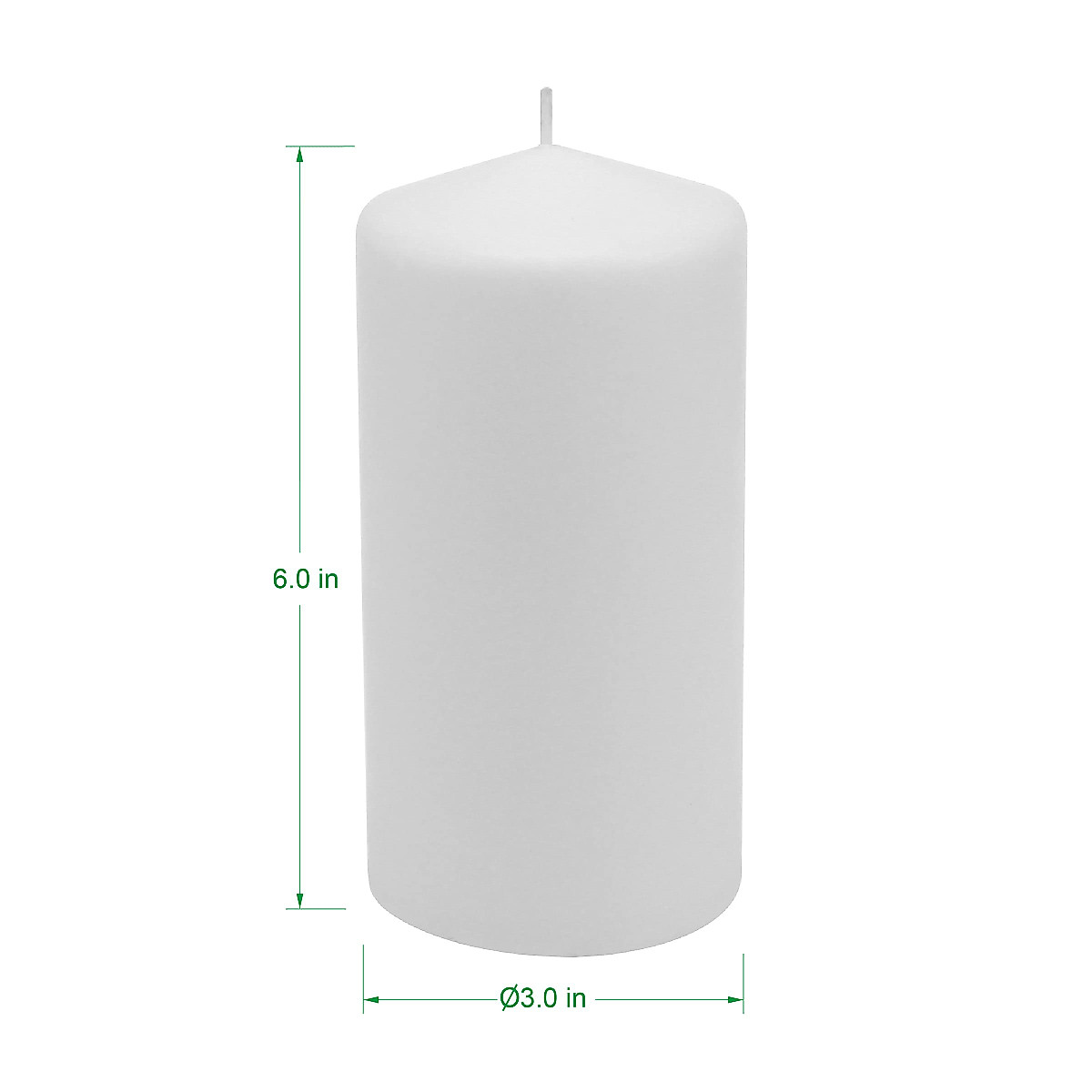 Stonebriar Tall 3x6 Inch Unscented Pillar Candles,White, 6 count