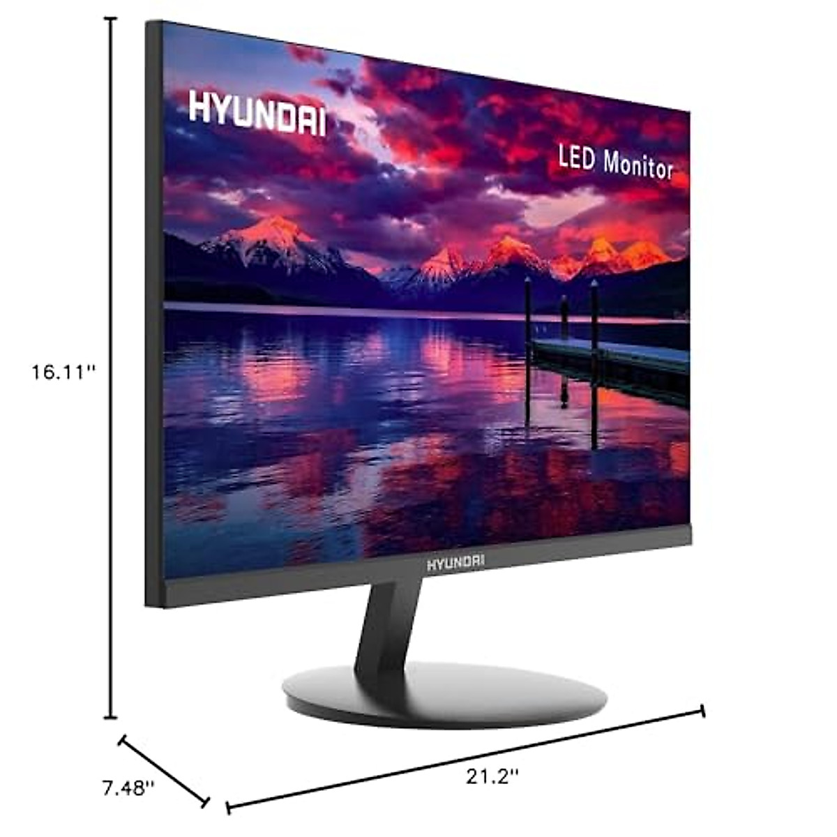 HYUNDAI 24 Inch Professional Thin LED Monitor - Full HD 1080p Resolution, HDMI & VGA Ports, 75Hz Refresh Rate VESA Mountable , Sleek Black Design for Home and Office (24FOM Series)