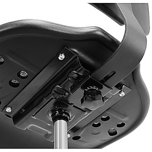 BenchPro Heavy Duty Deluxe Firm Polyurethane Foam Chair with 18” Ht. Adj. Footring, Nylon Base, 21"-31" Ht. Adj. and 450 lbs Capacity. Black and Chrome